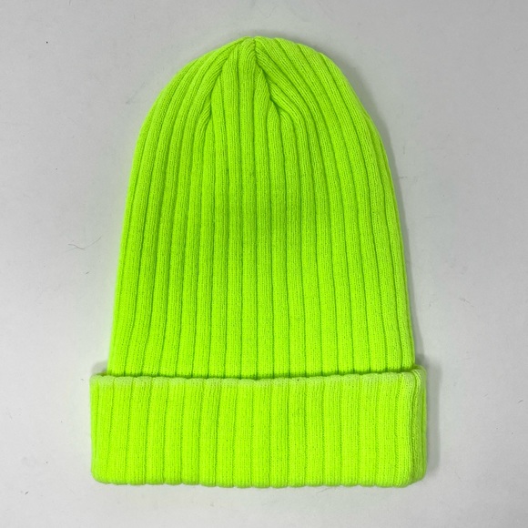 Accessories | Neon Green Knit Cap Nwot | Poshmark